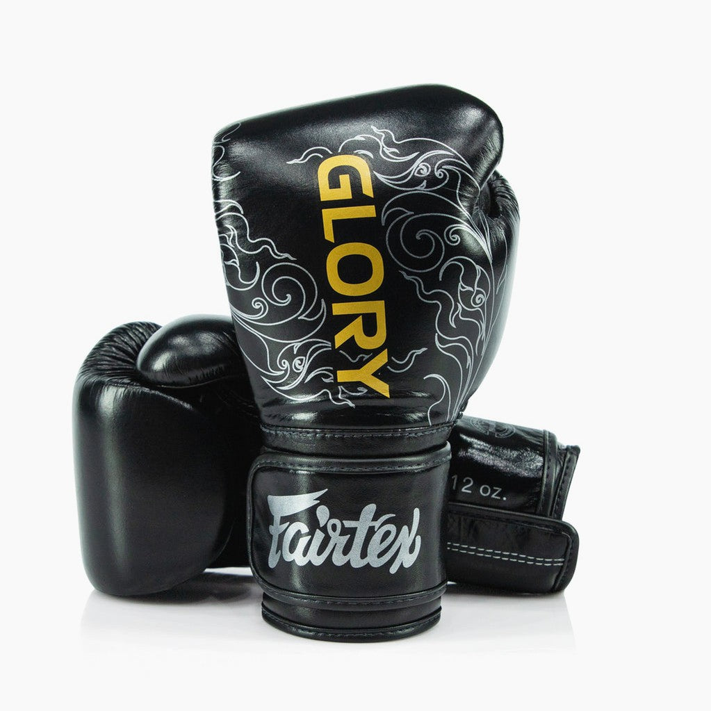 Boxhandschuhe Fairtex x Glory BGVG3 Schwarz-Silber – Combat Arena