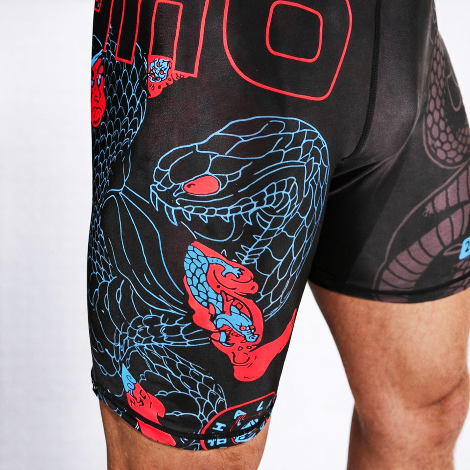 Shorts Kompression Half Sumo Black Mamba Neon - Combat Arena